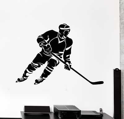 Wall Stickers Vinyl Decal Hockey Player Winter Sport Ice Decor (z1950 ...