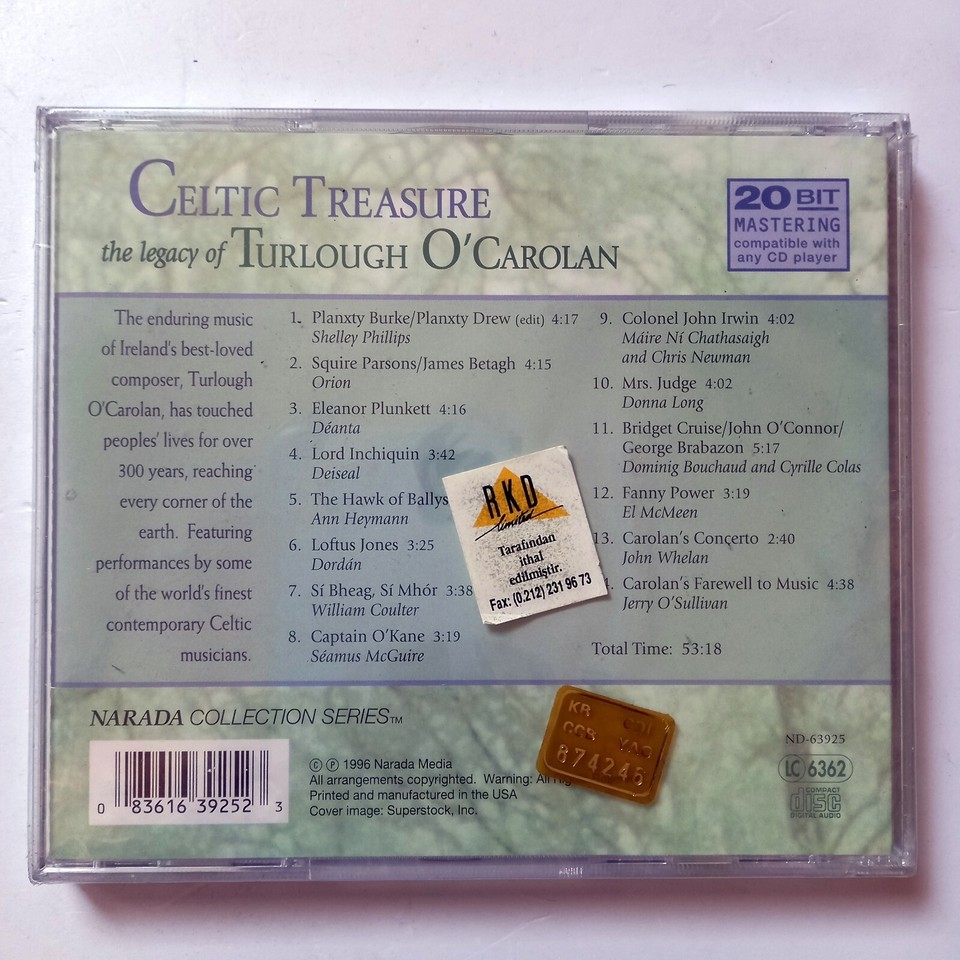 VARIOUS ‎– CELTIC TREASURE (1996) CD COMPILATION SEALED MADE IN THE USA ...