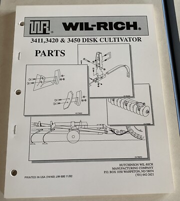Wil Rich 3411/3420/3450 Disc Cultivator Parts Book | eBay