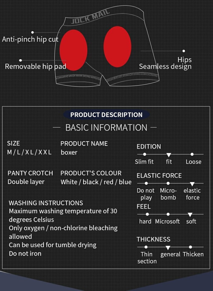 Push Up homme boxer caleçon rembourré fesse et sexe Rehausseur taille M ...