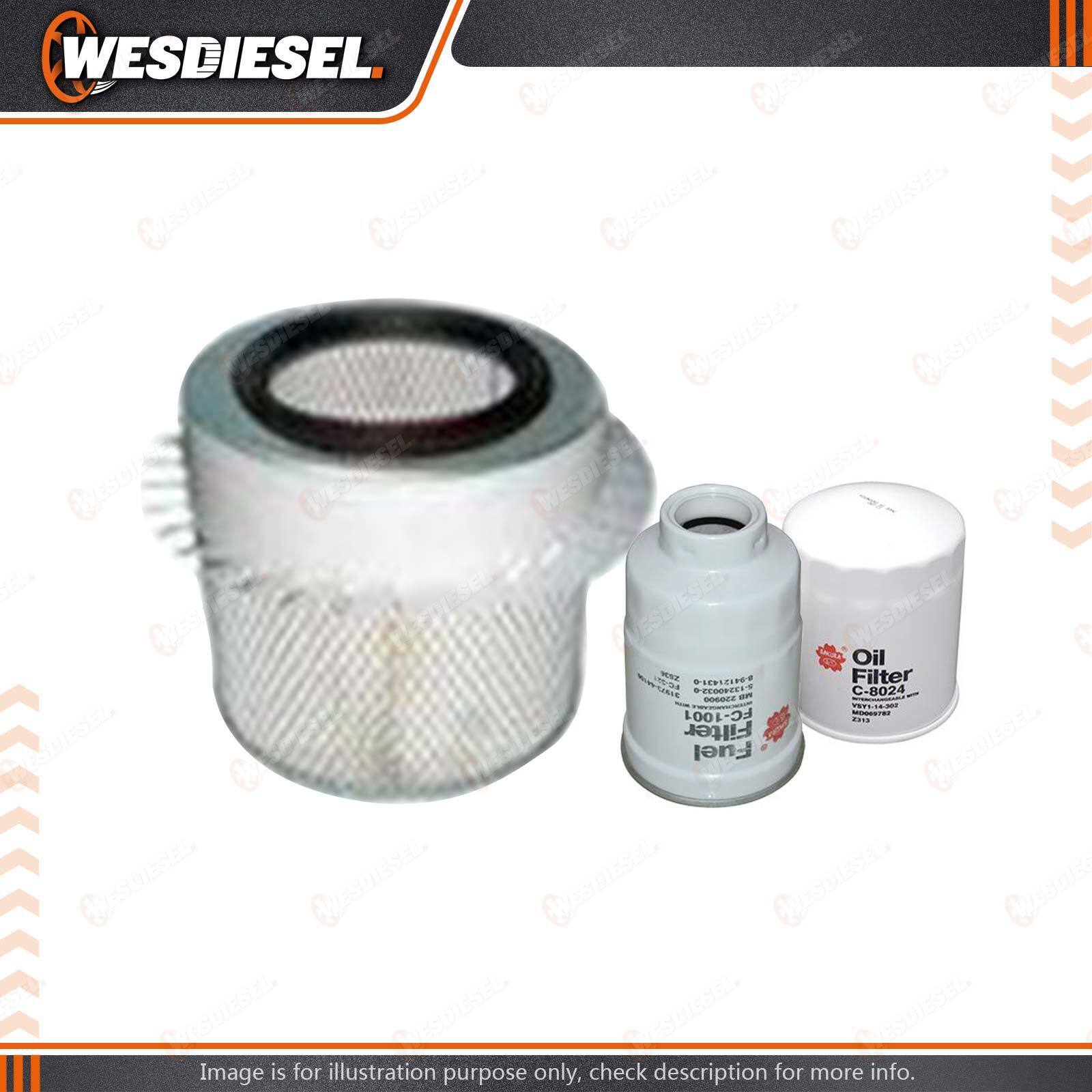 Sakura Filter Service Kit Oil Air Fuel for Mitsubishi Triton ME MF MG ...