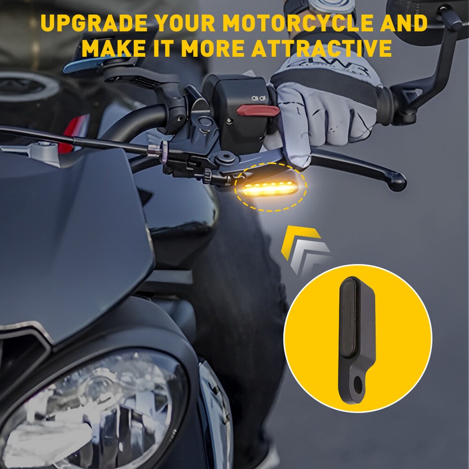 UNIVERSAL 12V Handlebar LED Turn Signals Blinker Running Light For ...
