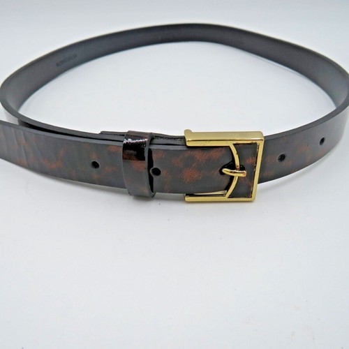 Lauren Ralph Lauren RLL Belt Womens Small Animal Print Tan Leather Gold ...