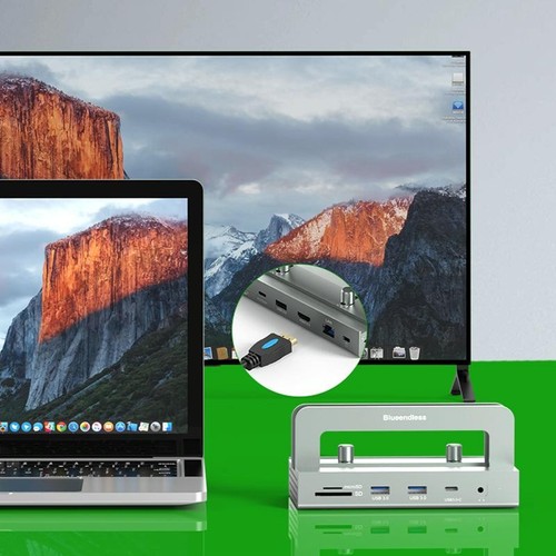 Vertical Laptop Docking Station With 4K / 60Hz Type-C Hub - 11-In-1 ...