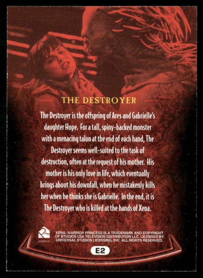 2001 Rittenhouse Xena Seasons 4 & 5 #E2 The Destoyer Enemies | eBay