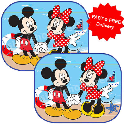 2 x DISNEY Minnie Mickey Sea Car Window Sun shades UV Blinds Children ...
