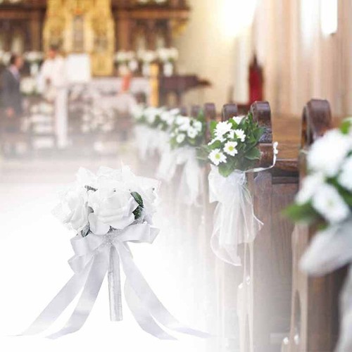 Hand Bunch Bridal Holding Flower Artificial Rose Silk Bouquet ...