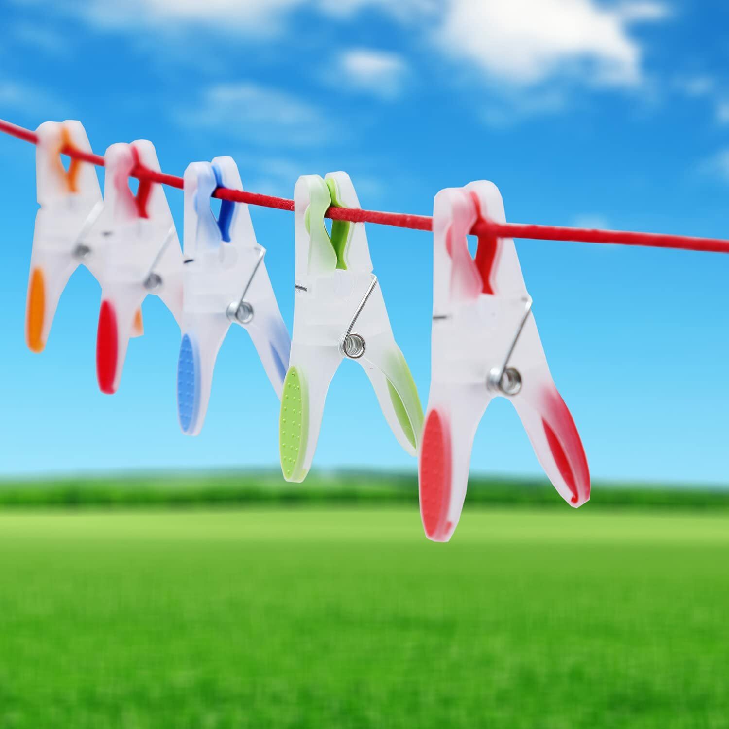 80 pcs Clothes Drying Strong Clips Laundry Home Pegs Windproof Clothes ...