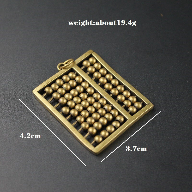Brass 9-Speed Abacus Keychain Pendant Beads Movable Tea Pet Miniature ...