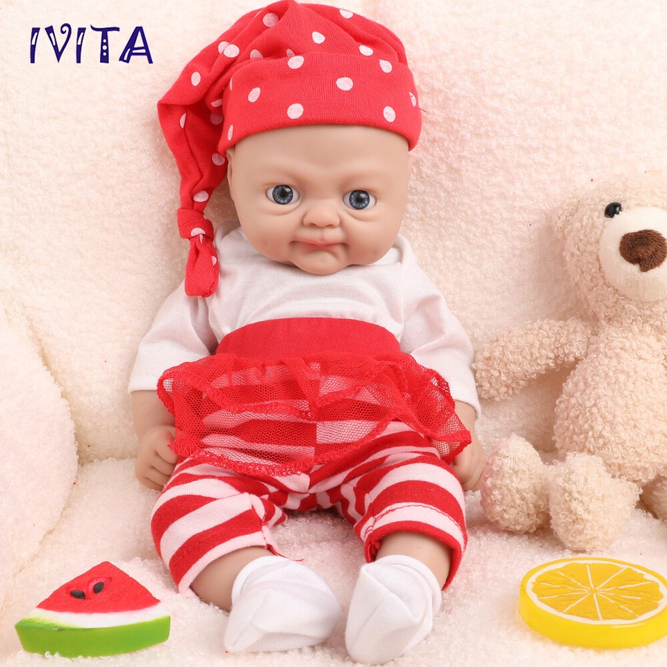 IVITA 12 to 20 inch Blue Eyes Girl Baby Lifelike Full Silicone Reborn ...