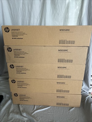 (5) HP W9058MC Laserjet Managed Toner Collection Units MFP E87640 ...