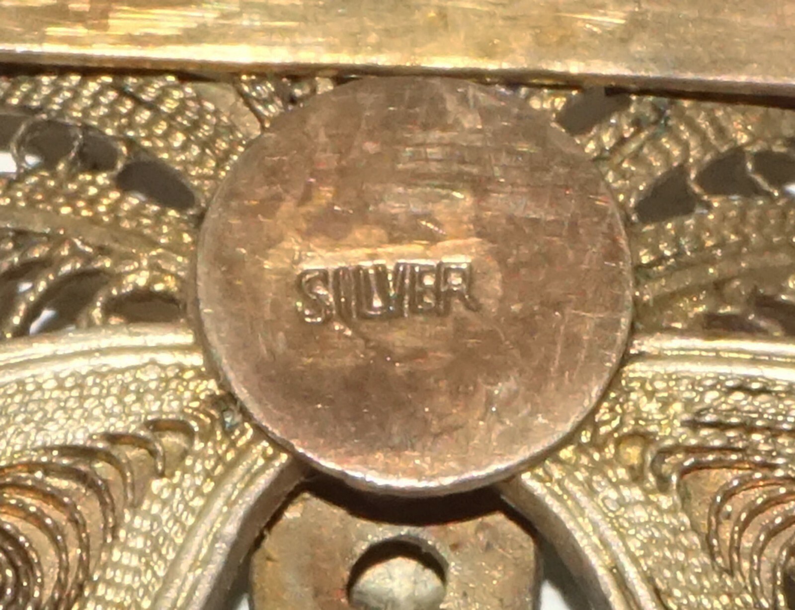 Vintage Chinese Gilt Silver Filigree & Enamel Large B… - Gem