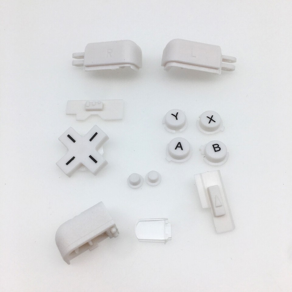 White Replacement A B X Y L R Full Button Set For DS Lite NDSL Buttons ...