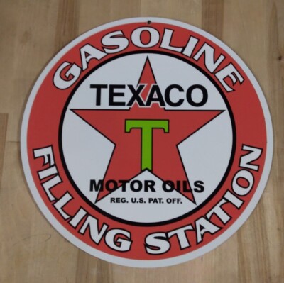 Texaco Gasoline Filling Station Sign 12 Inch Aluminum | eBay