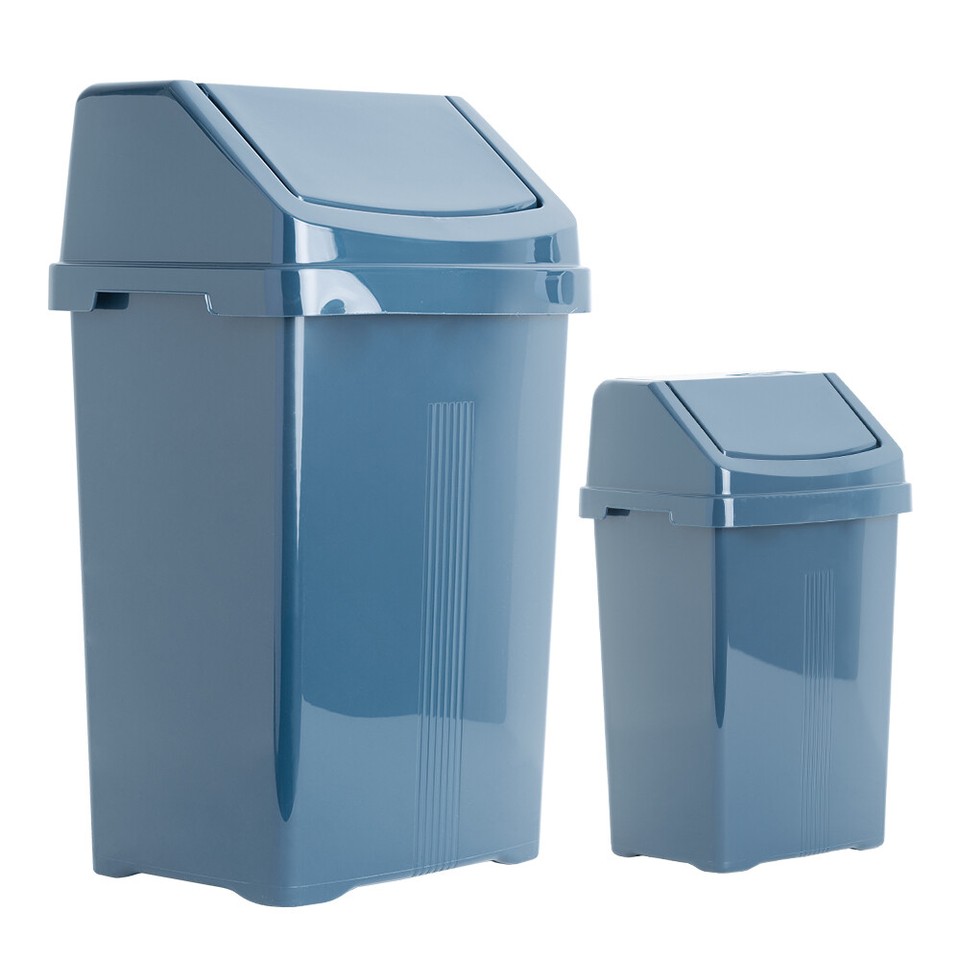 Navy 8L 25L 50L Swing Bin For Kitchen Plastic Waste Bin Office School ...