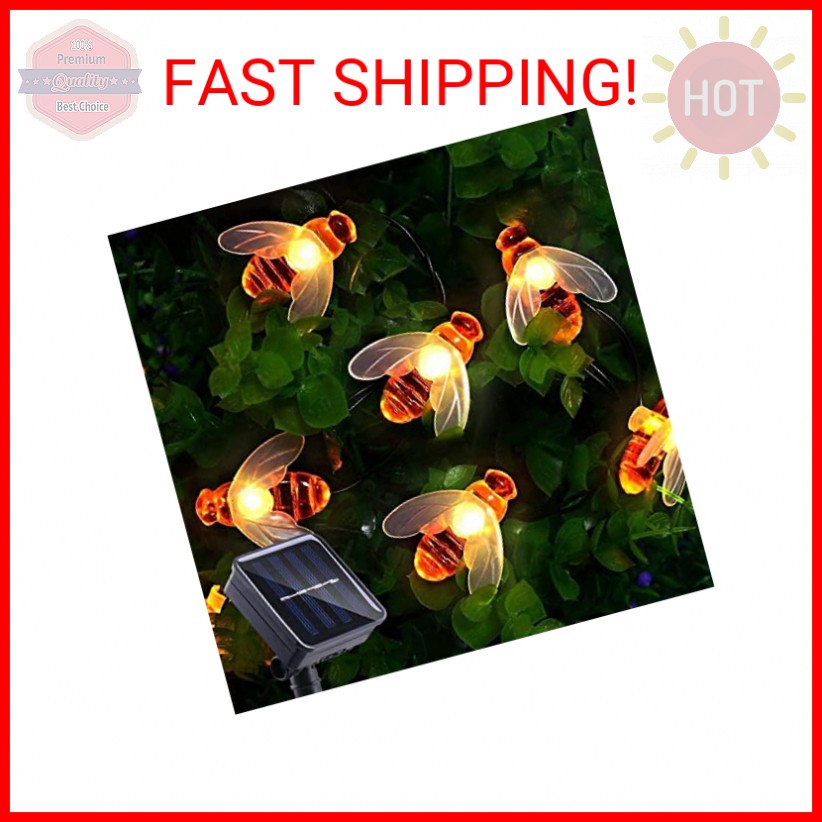 ITICdecor Solar Bee String Lights 30 LED 8 Modes Cute Bee Light ...