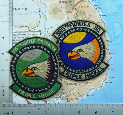 1 Patch+1US Air Force 555th Fighter Squadron TRIPLE NICKEL Vietnamw ...