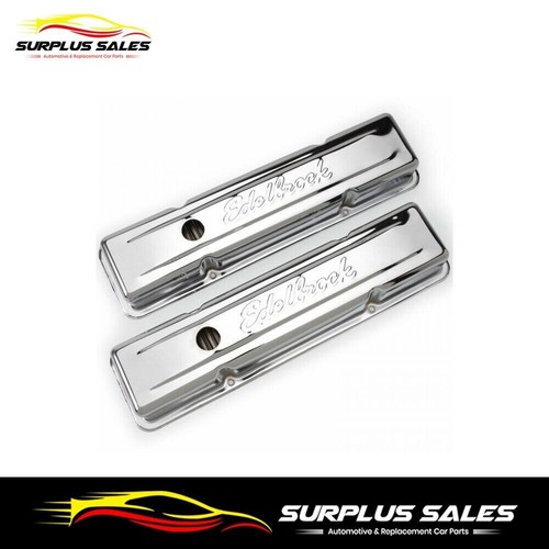 ED4449 Edelbrock Signature Series Chrome Rocker Covers Chev 350 SBC | eBay