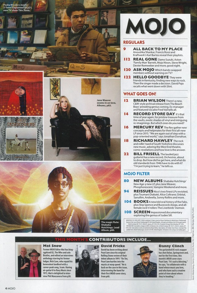 Mojo Magazine: Free CD, Pearl Jam, Jimi Hendrix, David Bowie, Rock, May 2024 | eBay