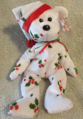 Ty Beanie Baby 1998 Holiday Teddy DOB December 25, 1998 MWMT Free ...