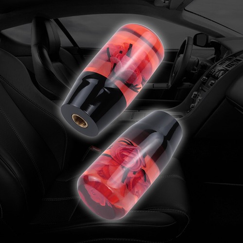VIP 10CM JDM Clear Red Real Flowers Manual Gear Stick Shift Knob Lever ...
