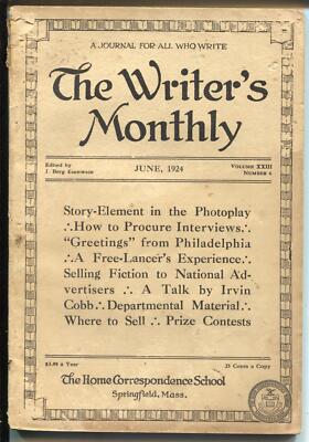 PULP: -Writer's Monthly 6/1924-writer's info-Argosy-Triple-X-Dreamworld ...