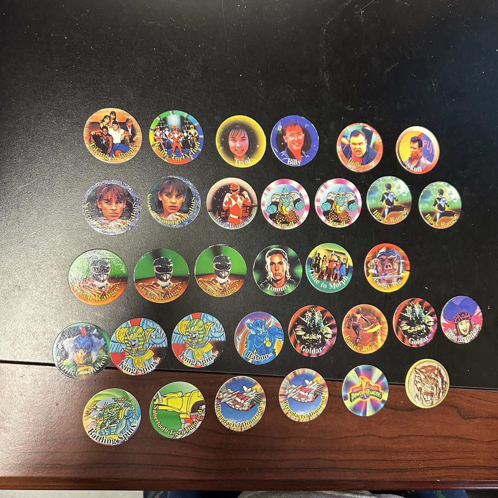 Lot of 33 Mighty Morphin Power Rangers Pogs Power Caps 1 Misprint Error ...