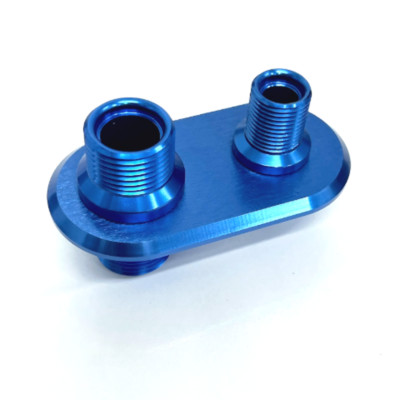 Blue Aluminum 2 Port (1-L 1-S) AC Air Conditioning Heater Hose Firewall ...