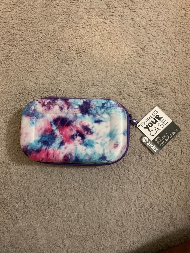 Pink Glitter Tye Dye Zipit Large Pencil Box Case Durable Protective ...