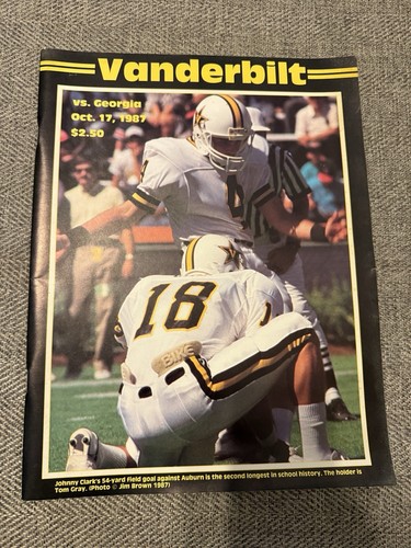 Vintage Vanderbilt Vs Georgia Bulldogs Football Gabe Program 1987 Dawgs ...