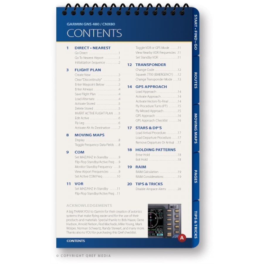 Garmin GNS 480 Quick Reference Checklist Book by Qref | eBay