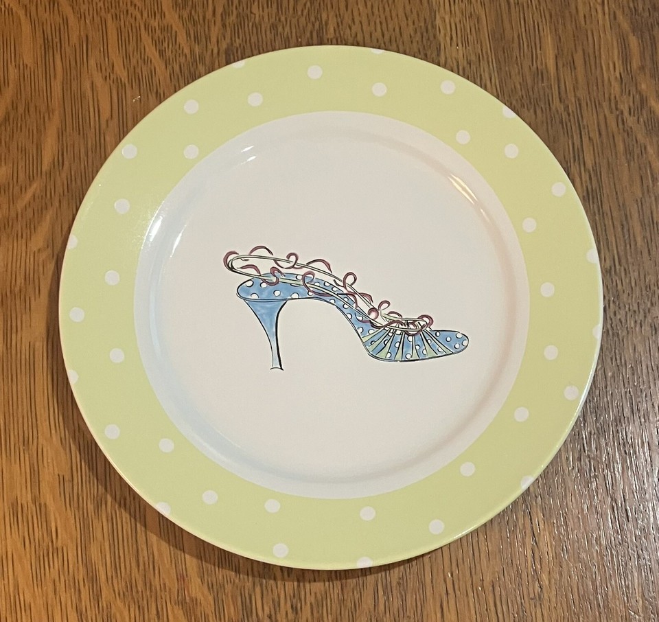 Set of 4 Rosanna 8” Dessert/Salad Plates Tres Chic High Heels Polka Dot ...