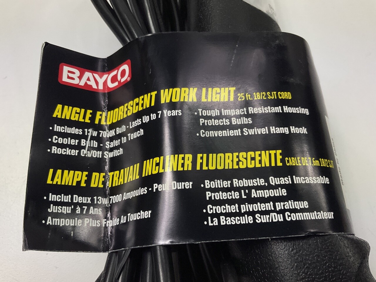 Bayco SL-563 Black Work Light Mechanic's Lamp Fluorescent, 13 Watts ...