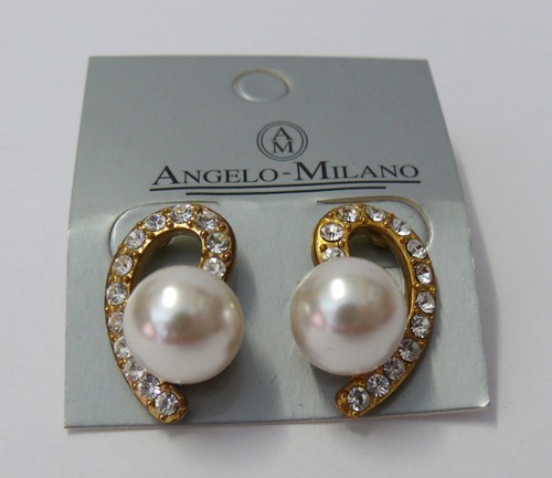 1-272 Schmuck 1 Paar Ohrringe Ohrstecker mit Perlen ANGELO MILANO | eBay.de