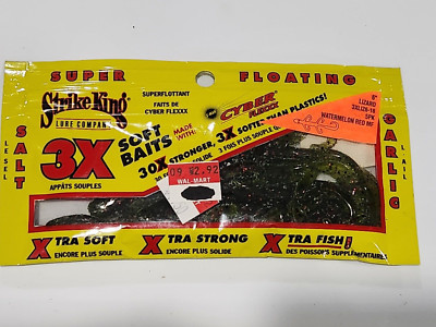 Strike King 3X Super Floating Soft Baits 6" Lizard 5 Pack Watermelon ...