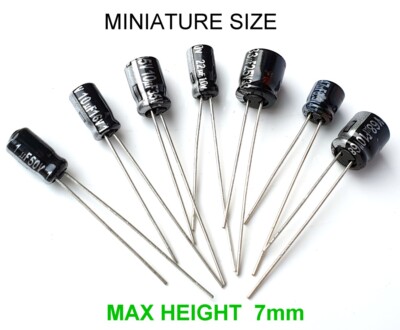 [4pcs] Miniature Electrolytic Capacitors, Panasonic GA, max height 7mm ...