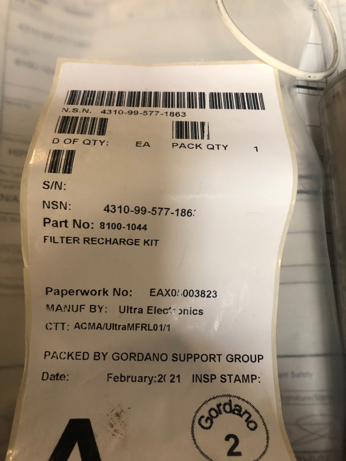 Aircraft Filter Typhoon Filter Recharge Kit. NSN: 4310-99-577-1863. Ex ...