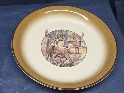 Vintage Buck Wear Stoneware Deer Theme Individual Dinner Plate - Great ...