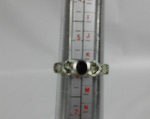 Charles Winston CW Sterling Silver 925 Black Onyx Marcasite Ring Size 6 ...