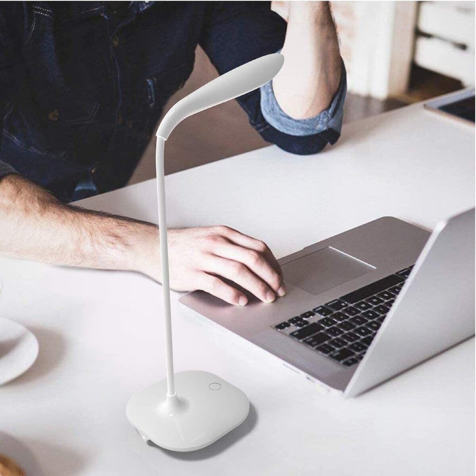 Reading Desk Lamp USB Rechargeable Dimmable LED Study Night Light Table ...