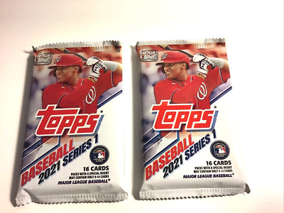 2 PACKS Topps Baseball 2021 Series 1 - 70th Anniversary 16 Card Pack ...
