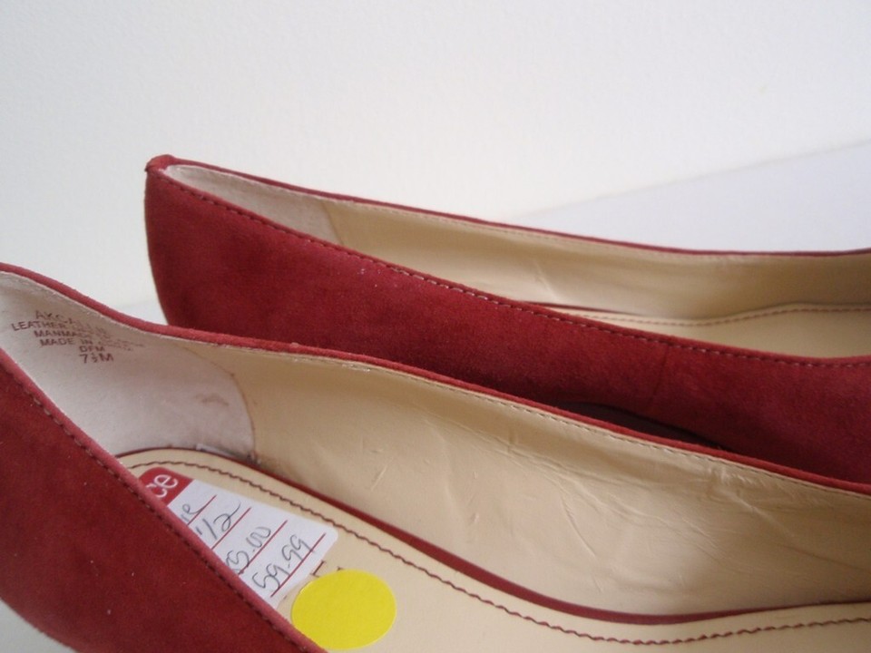 NEW ANNE KLEIN iFLEX Women's RED LEATHER "AKCALLIE" Wedge Shoes Size 7 ...