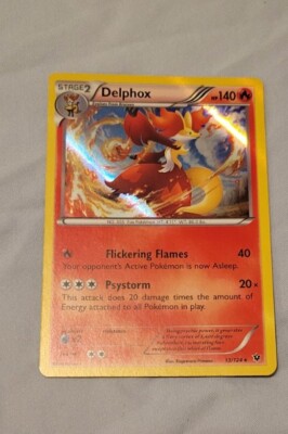 Delphox 13/124 LP Holo Rare XY Fates Collide Foil Pokemon TCG Card 2016 ...