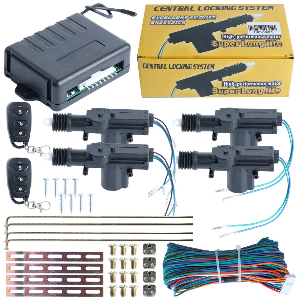 Universal 4-Door Car Power Lock Kit Keyless Entry System Security ...