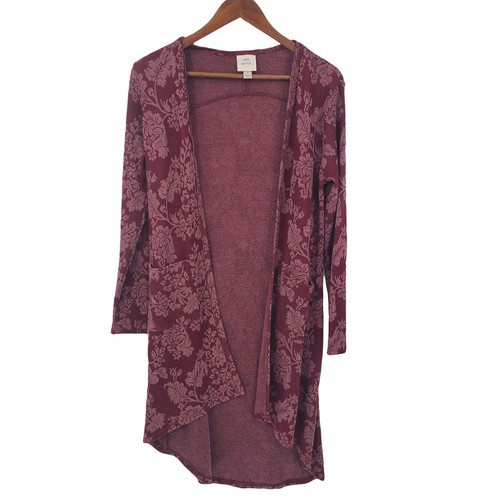 Knox Rose Womens Open Front Floral Duster Cardigan Sweater Size S ...