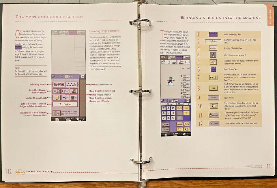 Baby Lock Ellegante 2 BLG2 W/ Upgrade 4.1 & Handbook Embroidery Sewing ...