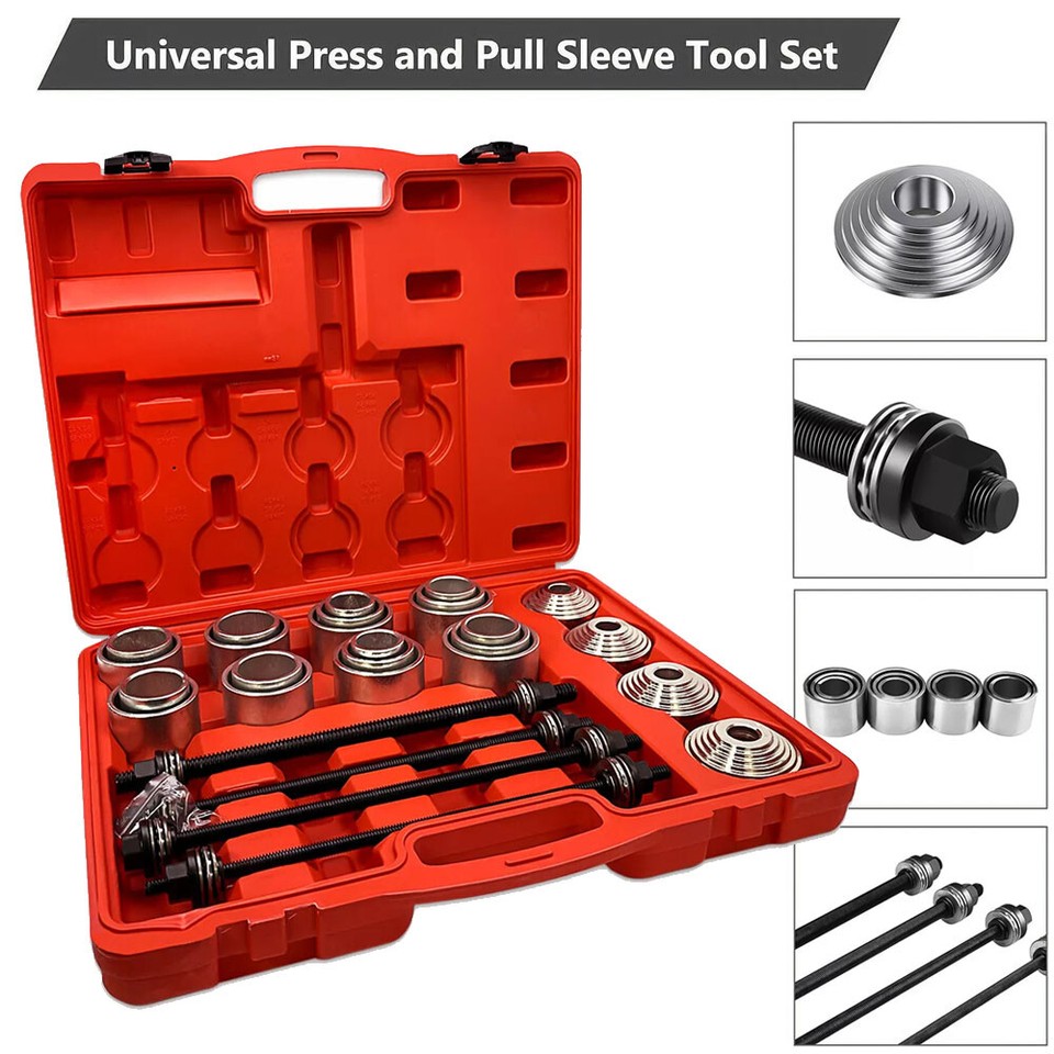 Press and Pull Sleeve Kit Bushing Bearing Seal Driver Removal Tool Set ...