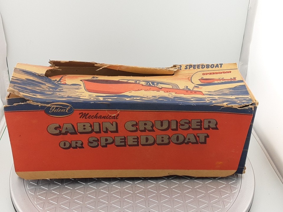 Ideal Windup Cabin Cruiser/Speedboat Plastic Toy 1960's Original Box ...