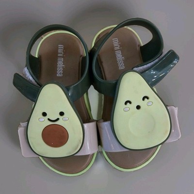 Mini Melissa Avocado Sandals Size 8c Summer Toddler Jelly Candy ...
