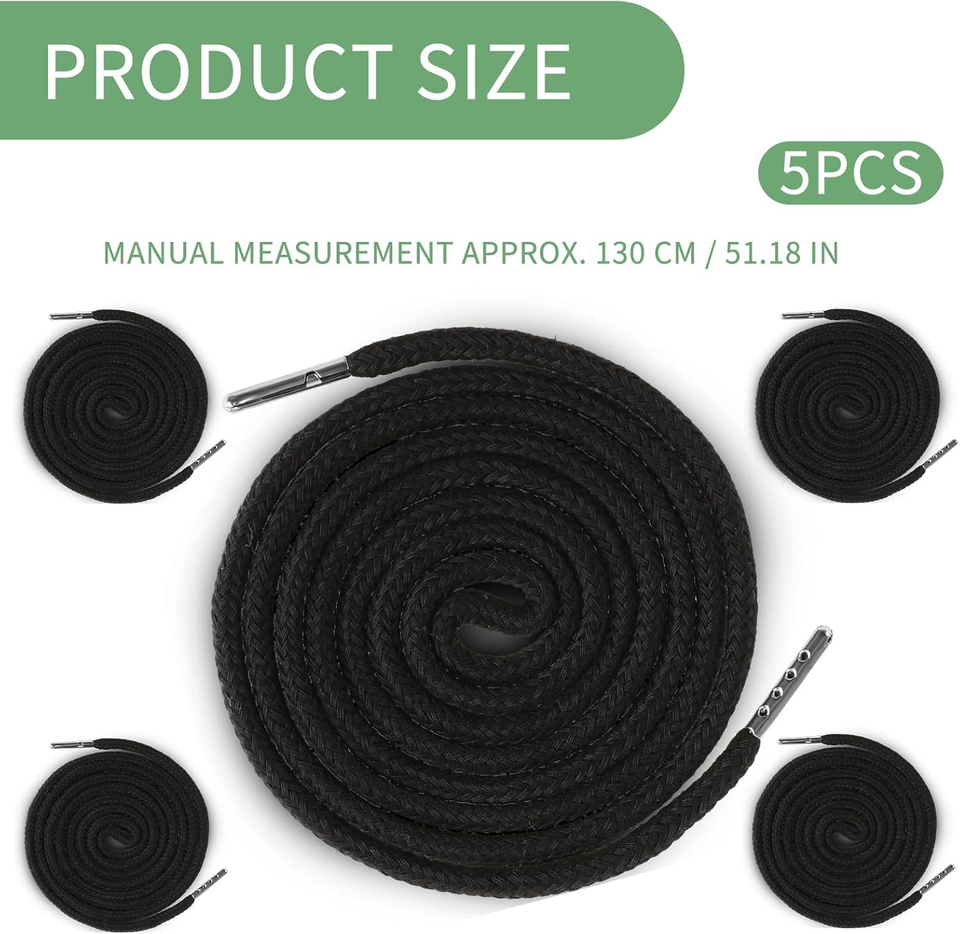 5 Pieces Drawstring Cords Replacement Drawstrings 55 Inches Black ...